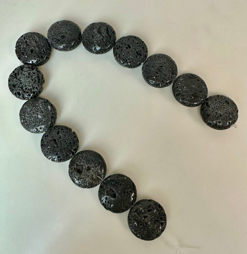 Black Sea Coral 1.25" Button Bead Strand (15") – Main Street Estate Sales