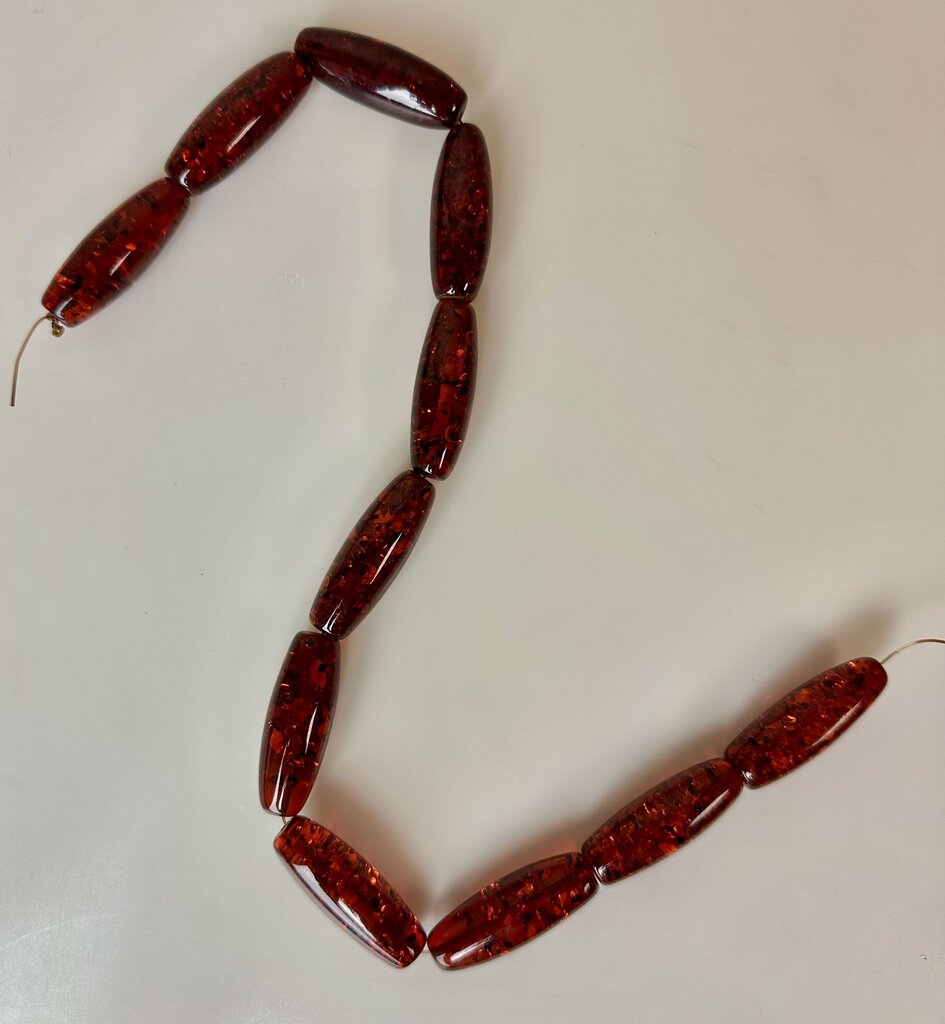 Baltic Amber 37x13mm Elongated Oval Bead Strand (16") – Main Street ...