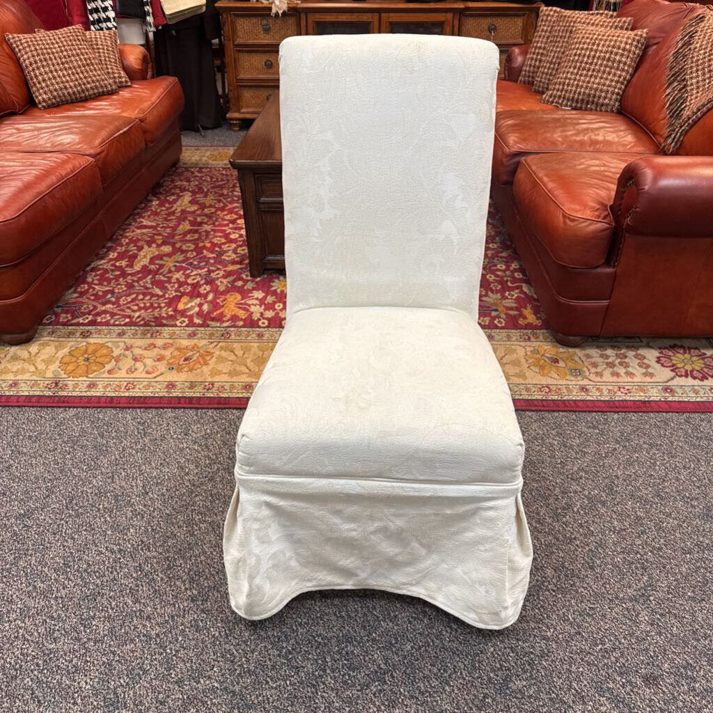 White Slipper Chair (39x20x24) AS IS – Main Street Estate Sales